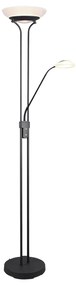 TRIO R40073532 ORSON stojací lampa LED 30W/2400lm, 5W/400lm 3000K, matná černá, alabaster, stmívatelné Stojanové lampy