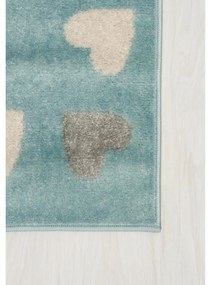 Dětský kusový koberec Králíček v klobouku modrý 120x170cm