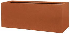 COYOTTO Květináč Corten Steel Bormeo hranatý 92 x 34,5 x 40 cm