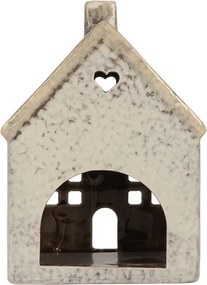 Šedý keramický domek na čajovou svíčku Lamont - 11*7*16 cm