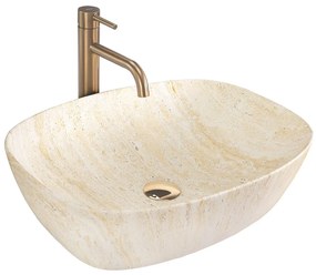 Rea Freja, umyvadlo na desku 512x396x137mm, imitace kamene-travertin matný, REA-U6689