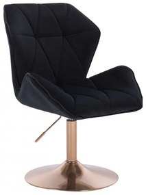 LuxuryForm DESIGN Otočná židle MILANO MAX VELUR na zlatém talíři - černá