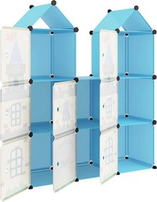vidaXL Dětská modulární skříň s 8 úložnými boxy PP [340583] Barva: Modrá