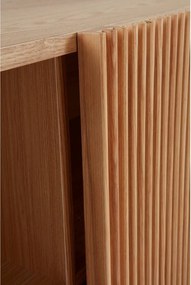 Skříňka v dekoru jasanu s posuvnými dveřmi v přírodní barvě 124x80x45 cm Sion – Jotex