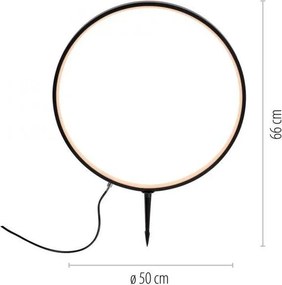 LD 19511-18 ZIRKULU LED venkovní svítidlo se zápichem průměr 50cm černá IP65 s časovačem do zahrady 3000K - JUST LIGHT