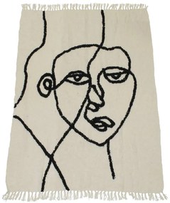 H.D. Deka bavlněná s motivem obličeje - 130x160cm