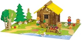 JEUJURA Dřevěná stavebnice Domeček v přírodě / 95 dílků / od 5 let