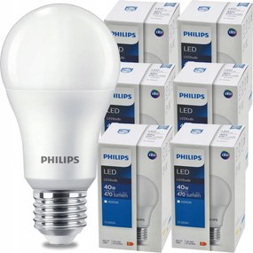 SADA 6 KS LED žárovek PHILIPS E27 4,9W 470 lm neutrální bílá 4000K
