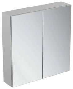 Ideal Standard Mirror&Light - Zrcadlová skříňka s LED osvětlením a zásuvkou, 70x70 cm, hliník T3439AL