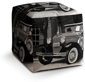 Sablio Taburet Cube Černobílý veterán: 40x40x40 cm