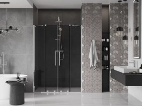 Mexen Velar Duo, posuvné sprchové dveře do otvoru 160 cm, 8mm šedé sklo, chromová, 871-160-000-42-01
