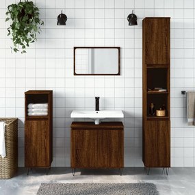 vidaXL 3dílný set koupelnových skříněk kompozitní dřevo [3187789] Barva: hnědý dub