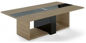 Jednací stůl TRIVEX - 260x140 cm - dub pískový/černá - 3D5312