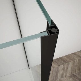 Gelco Trinity Black čtvercový sprchový kout 80 x 80 x 200 cm otevírací levá černá sklo čiré GT5680-80CL-B