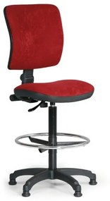 Euroseat Zvýšená pracovní židle MILANO II bez područek, permanentní kontakt, kluzáky, červená