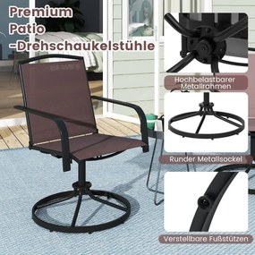 Costway Sada 2 360° otočných zahradních židlí s rychleschnoucími látkovými