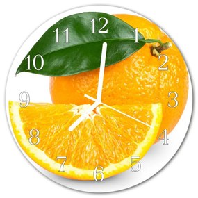 Nástenné skleněné hodiny pomeranče