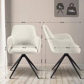 Jídelní židle Olema manšestr – krémová