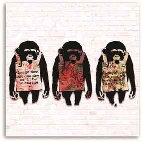 Gario Obraz na plátně Banksy 3 opice Rozměry: 30 x 30 cm