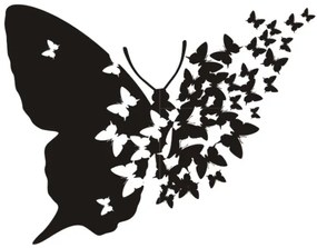Samolepka na zeď Motýl a motýlci, nálepka na stěnu (12123)