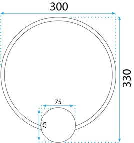 Toolight Toolight, LED nástěnné svítidlo 30cm 13W APP1384-CW, zlatá lesklá, OSW-00938