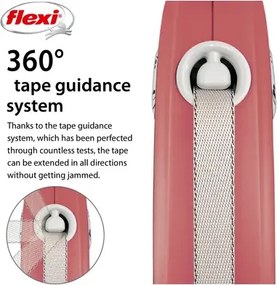 Flexi Comfort Plus XS světle červené / Vodítko / pásek 3 m / samonavíj