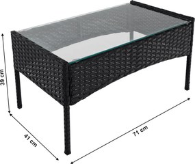 Zahradní 4-dílný ratanový set, černá/béžová, RATANA
