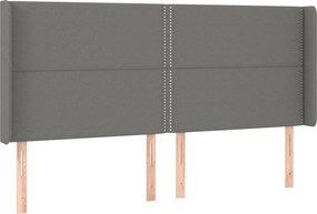 Box spring postel s matrací a LED tmavě šedá 180x200 cm textil 3138254