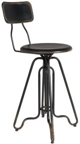 OnaDnes -20% Černá kovová vintage barová židle DUTCHBONE Ovid 61 cm