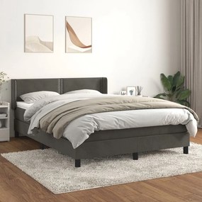 Box spring postel s matrací tmavě šedý 140 x 190 cm samet 3130896