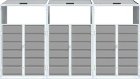 vidaXL Box na 3 popelnice 216 x 81 x 115 cm ocel [4006182] Barva: Hnědá