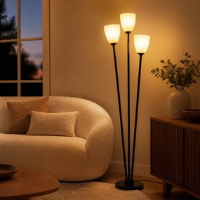 Costway Stojací lampa153cm stojací lampa s3E27- patice lampiček na čtení3Flamey
