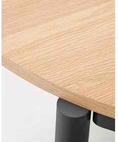 Kulatý rozkládací jídelní stůl s deskou v dubovém dekoru v přírodní barvě ø 90 cm Montuiri – Kave Home