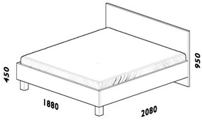 AHORN CZ, s.r.o. Dvoulůžková postel Lerici ROZMĚR: 140 x 210 cm - ATYP