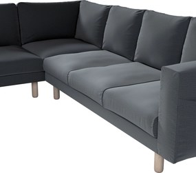 Potah na pohovku IKEA Norsborg rohová 5-místná barva šedá látka sametová