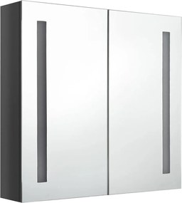 LED koupelnová skříňka se zrcadlem zářivě šedá 62 x 14 x 60 cm 326521