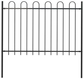 vidaXL Marketos Zahradní plot Boxtel s obručí nahoře ocelový 181 x 120 cm černý