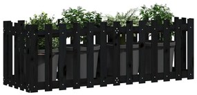 Vyvýšený záhon plotový design černý 150x50x50 cm masiv borovice