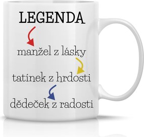 LEGENDA - klasický bílý keramický hrníček 300 ml