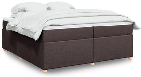 Box spring postel s matrací tmavě hnědá 200x200 cm textil
