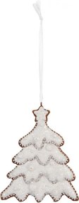 Závěsná dekorace zasněžený perníkový stromeček Frosted Ginger - 9*1*10 cm