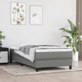 vidaXL Box spring postel s matrací 100 x 200 cm textil [3144059] Barva: Tmavě šedá