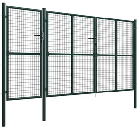 vidaXL Marketos Zahradní brána ocelová 400 x 150 cm zelená