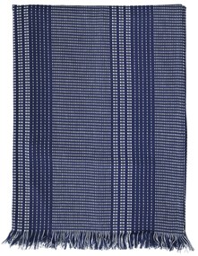 MADAM STOLTZ Bavlněná osuška Hammam Striped 100x180 cm, modrá barva, textil