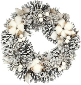Věnec Winter Cone ⌀30cm silver