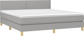 Box spring postel s matrací a LED světle šedá 180x200 cm textil 3133653