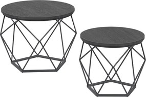 XXXLutz SADA KONFERENČNÍCH STOLKŮ, černá, kov, kompozitní dřevo, 50/50/40,6 cm MID.YOU - Konferenční stolky - 002543029001