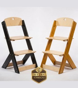 Lucas Wood Style - rostoucí židle OMEGA III zvýhodněný set 2 ks - černá +  buk