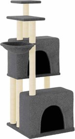 Škrabadlo pro kočky se sisalovými sloupky tmavě šedé 122 cm 172054