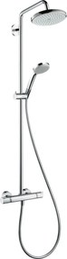 Hansgrohe Croma, Showerpipe 220 1jet EcoSmart 9 l/min s termostatem, chromová, HAN-27188000